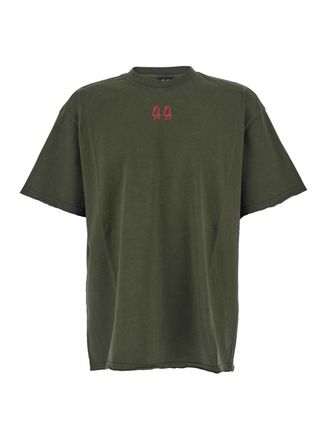 44 Label Group Logo-Embroidered T-Shirt - Green