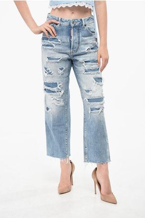 Dsquared2 Cuffed Hem BOSTON Distressed Jeans 20cm size 46