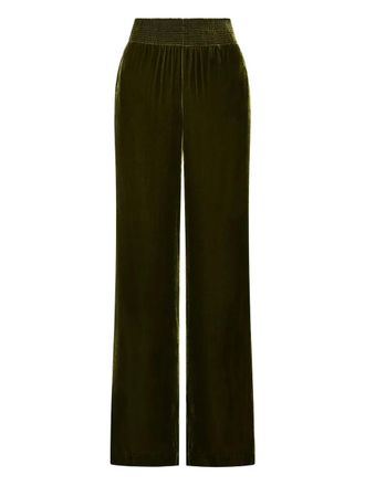 Maliparmi Geraffte Hose aus Samt - Gr&uuml;n