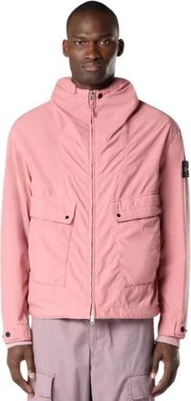 Stone Island Homme, Vestes, Rouge, Taille: M Light Compact Touch Poly-TC Hooded Jacket
