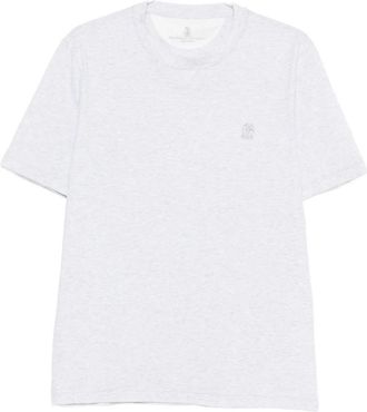 Brunello Cucinelli Homme, Tops, Gris, Taille: 2XL T-shirt &agrave; col rond