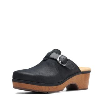 Clarks Damen Paizlee Nora Holzschuh, Schwarzes Wildleder, 41 EU Weit