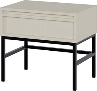Selsey Nachttisch Beistellschrank Beistelltisch Nachtschrank 50 cm Stehend Mit Schublade Beige Evo