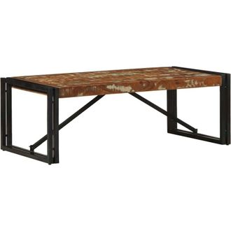 vidaXL Table basse multicolore 100x50x35cm bois de récupération massif Vidaxl