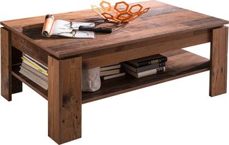 Trendteam Indy - Couchtisch - Alteiche - Sofatisch mit zus&auml;tzlicher gro&szlig;er Ablagefl&auml;che - (BxHxT) 110 x 47 x 65 cm - Wohnzimmertisch in rustikaler Optik