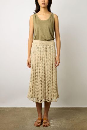 Gerard Darel Jupe mi-longue en crochet - DANIA - Naturel