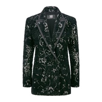 Riani Femme, Vestes, Noir, Taille: 38 FR Blazer en dentelle brod&eacute;e
