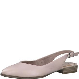 Marco Tozzi Damen Slingpumps mit Verstellbarem Riemen aus Leder, Beige (Nude), 38 EU