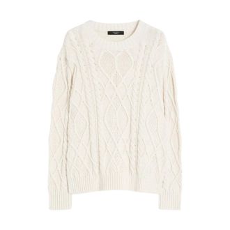 Max Mara Damen, Strickwaren, Wei&szlig;, LGr&ouml;&szlig;e