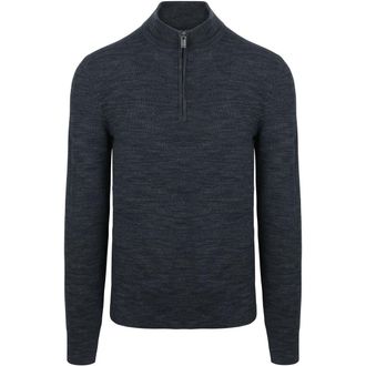 Suitable Pine Knit Pull Demi-Zip Marine
