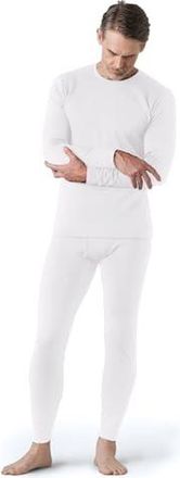 Lapasa Ensemble de sous-Vêtements Thermiques Homme Haut & Bas Maillot de Corps Manches Longues & Pantalon Chaud Automne/Hiver Blanc XXL