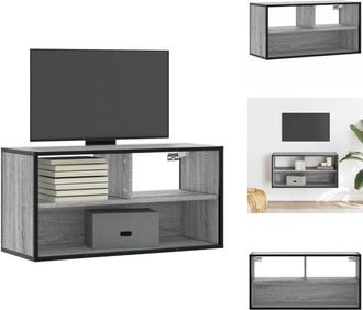 vidaXL Vidaxl - TV-Schrank Grau Sonoma 80x31x39,5 cm Holzwerkstoff und Metall - TV-Schrank - TV-Schränke - HiFi-Schrank - Medienschrank