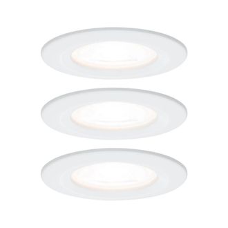 Paulmann Einbauleuchte LED Nova rund 6,5W GU10 Wei&szlig; IP44 spritzwassergesch&uuml;tzt 3er-Set starr 3-Stufen-Dimmbar