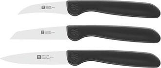 Zwilling Twin Grip Gemüsemesser-Set, 3-teilig, (Schälmesser 5 cm, Gemüsemesser 8 cm, Spickmesser 8 cm), Kunststoffgriff, Schwarz
