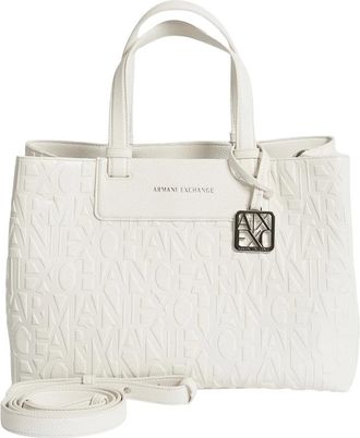 A|X Armani Exchange Femme, Sacs, Blanc, Taille: ONE Size Smooth Technical Fabric Shopper
