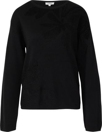 s.Oliver Pullover mit floralem Strickmuster