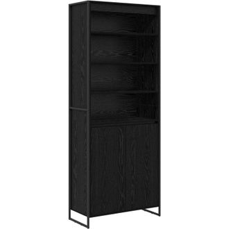 vidaXL Hohe Schr&auml;nke 2 pcs Schwarz Eichen-Optik 79 x 36 x 200 cm vidaXL