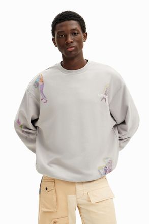 Desigual Mens Man Knit Sweat Long Sleeve Sweatshirt, Schwarz, XL