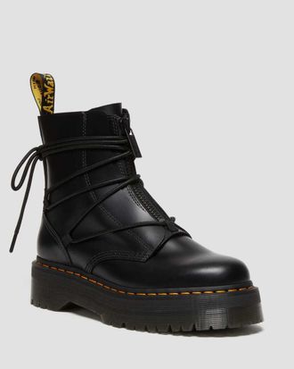 Dr. Martens Jarrick II Geschn&uuml;rte Leder Plateaustiefel Schuhe in Schwarz, Gr&ouml;&szlig;e: 36