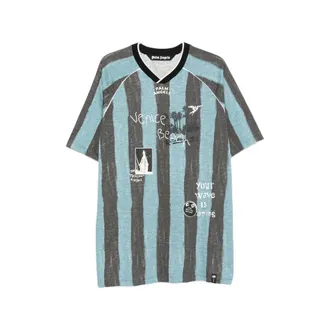 Palm Angels Striped Graphic-print T-shirt