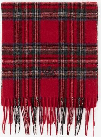 Hackett karierter Kaschmirschal aus Wolle in Rot