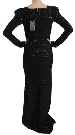 John Richmond Womens Sequined Silk Gown Black