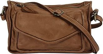 Cluty Sac à bandoulière Femme cuir véritable | Fabriqué en Italie | Bandoulière avec compartiment pour téléphone portable | sac de ville élégant avec fermet