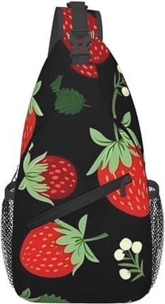 Generic Sacoche Tactique Fleur de fraisier Durable Sac De Poitrine Mode Sac &agrave; Dos Militaire pour Voyage Cyclisme Randonn&eacute;e