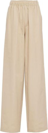 Prada Palazzohose aus Popeline - Nude
