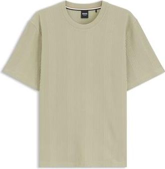 HUGO BOSS T-shirt gauffr&eacute; en coton m&eacute;lang&eacute;