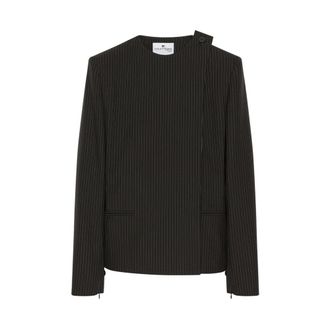Courr&egrave;ges Buckle Pinstripes Jacket - - Jackets - Damen - Schwarzk - M