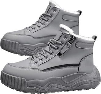 Generic Baskets Montantes Homme Bottes De Neige Plateforme Lacets Doublure en Peluche Chaude Bottes de Randonn&eacute;e Semelle Antid&eacute;rapante Tendance Chaussures D&eacute;c