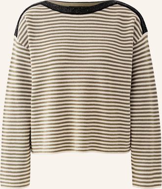 Oui Pullover Mit Pailletten gruen