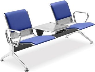 Generic YVYKFZD Ensemble de Banc de Salle Dattente, Chaises de r&eacute;ception 2 Places, Chaise de Salle dattente en Similicuir, Banc de r&eacute;ception avec Table et acc