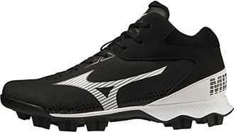 Mizuno mens Wave Lightrevo Mid Baseball Shoe, Black/White, 7.5 US