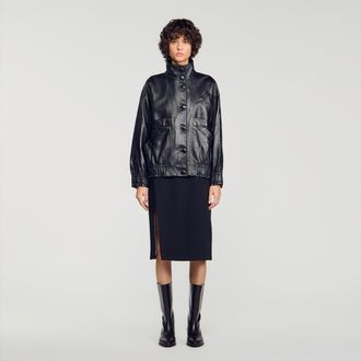 Sandro Blouson oversize en cuir