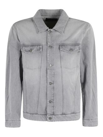 Dondup veste en jean &agrave; col italien - Gris
