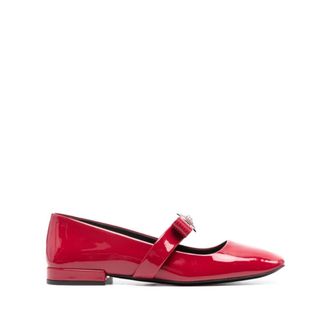 Versace Rote Lackleder Slip-On Schuhe - - Shoes - Damen - Rot - 39 EU