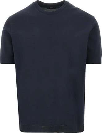 Herno Homme, Tops, Bleu, Taille: XL T-Shirt en coton &agrave; col rond