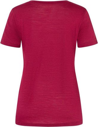 super.natural Kurzarmshirt W Berggl&uuml;ck Tee Leichtes Damen-T-Shirt aus Merinowolle mit Wanderprint