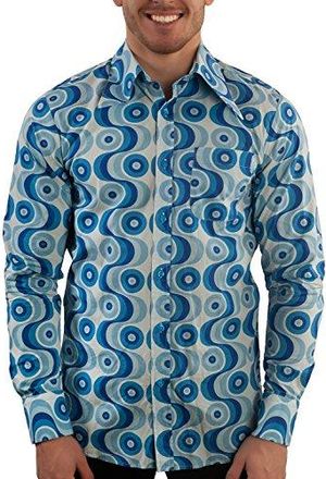 Comycom 70Ger ans modèle de chemise waves-bleu - Bleu - XXXL