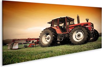 Islandburner Bild auf Leinwand Alte Traktoren Auf Der Wiese Wandbild Poster Kunstdruck Bilder