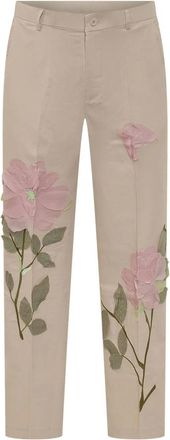 KidSuper Studios Homme, Pantalons, Beige, Taille: S Flower Applique Bott