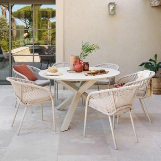 Hesperide Table de jardin 6 places Oryon D130cm argile - Hesp&eacute;ride