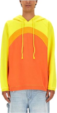 ERL Erl, Homme, Sweatshirts et sweats &agrave; capuche, Orange, Taille: L Rainbow Sweat &agrave; capuche Knit
