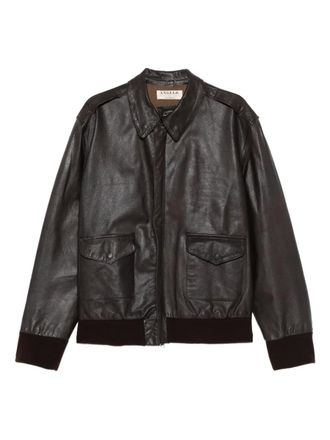 A.N.G.E.L.O. Vintage Cult blazer ajust&eacute; en cuir - Marron