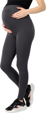 Be Mammy Damen Lange Umstandsleggings aus Bio-Baumwolle BE20-283 (Graphite, 4XL)