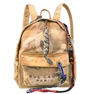 Chanel unisex, Pre-owned, Beige, Taille: ONE Size Sac &agrave; dos en toile vintage Pre-owned