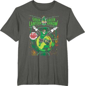 DC Comics Green Lantern Arrow Cover T-Shirt, Herren, M&auml;nner, Comic-Fans, Kurzarm, T-Shirt, Gr&uuml;ne und Schwarze Cartoon T-Shirt