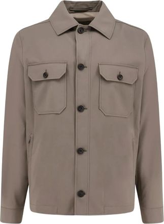 Corneliani Homme, Vestes, Brun, Taille: 2XL Veste &agrave; Poches &agrave; Rabat Boutonn&eacute;e